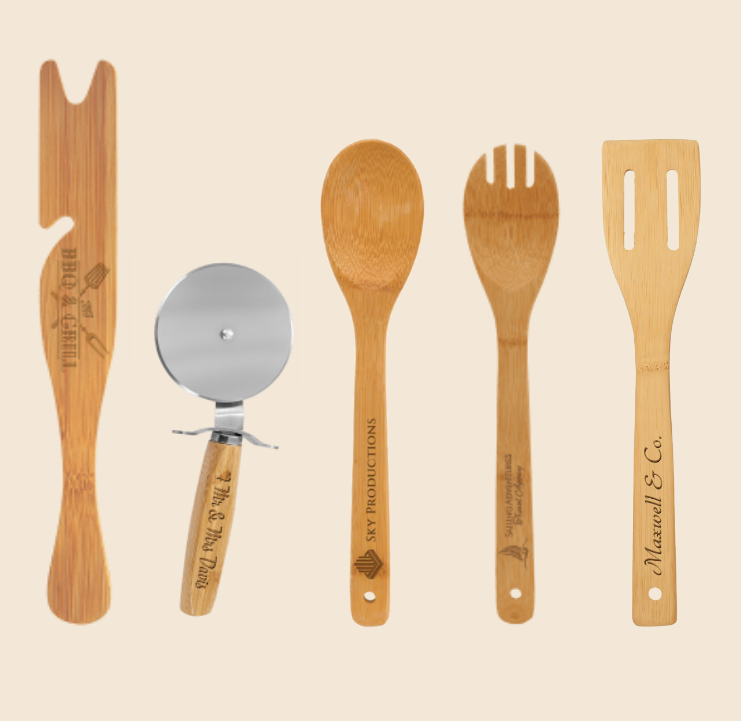 Engraved Bamboo Utensils - Focused Laser Works