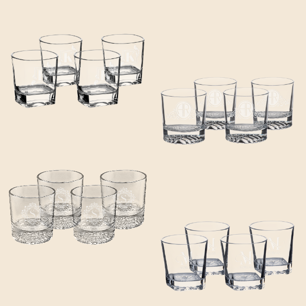 Engraved Rocks Glass Sets - Focused Laser Works