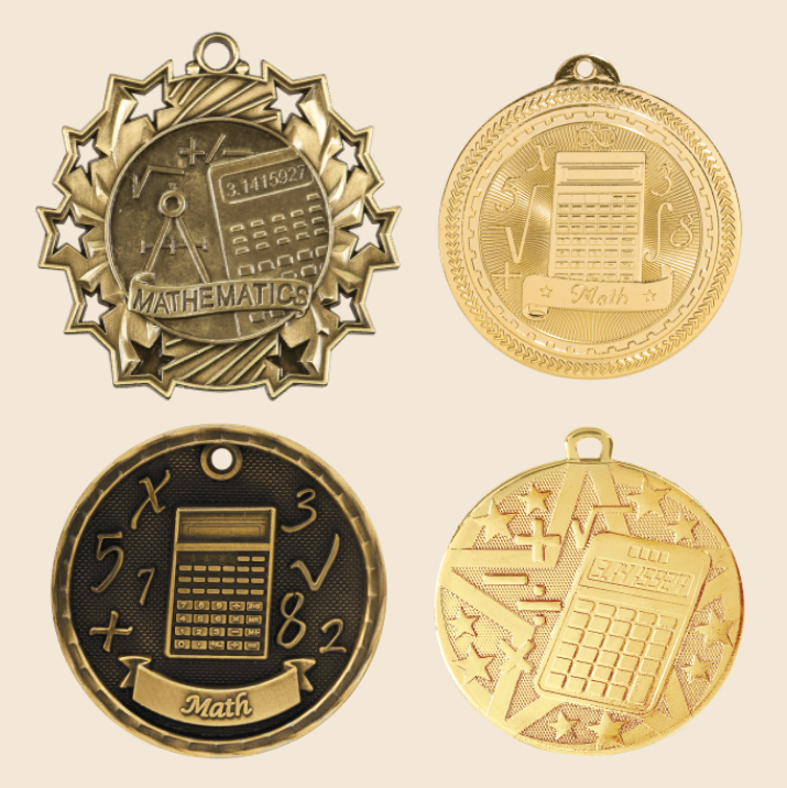 Engraved Math Medals - Focused Laser Works