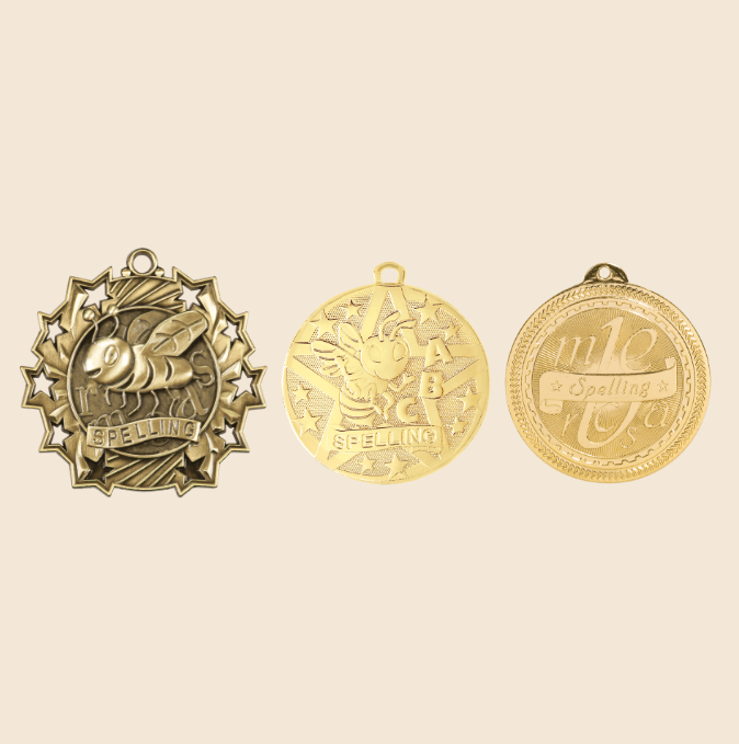 Engraved Spelling Medals - Focused Laser Works